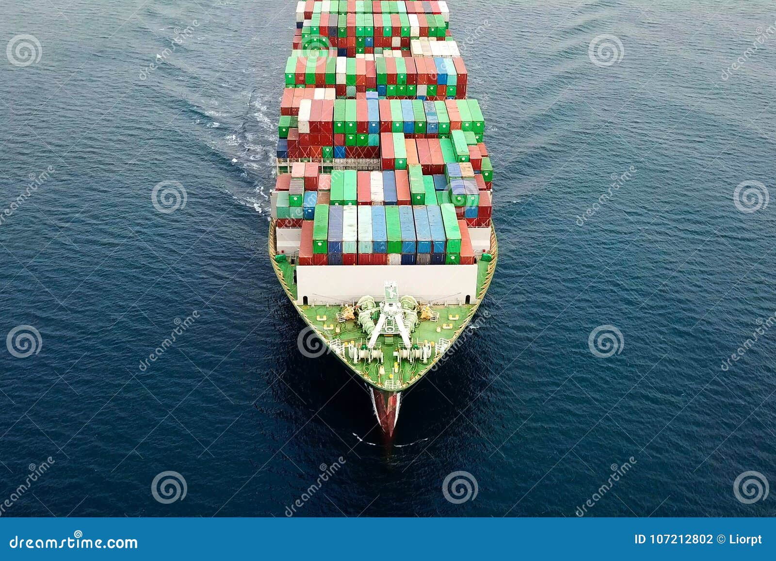 Mega container ship at sea stock photo. Image of ship - 107212802