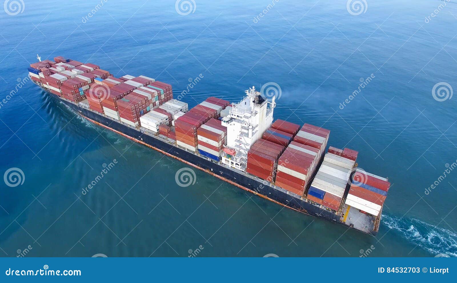 Mega container ship at sea stock image. Image of industrial - 84532703
