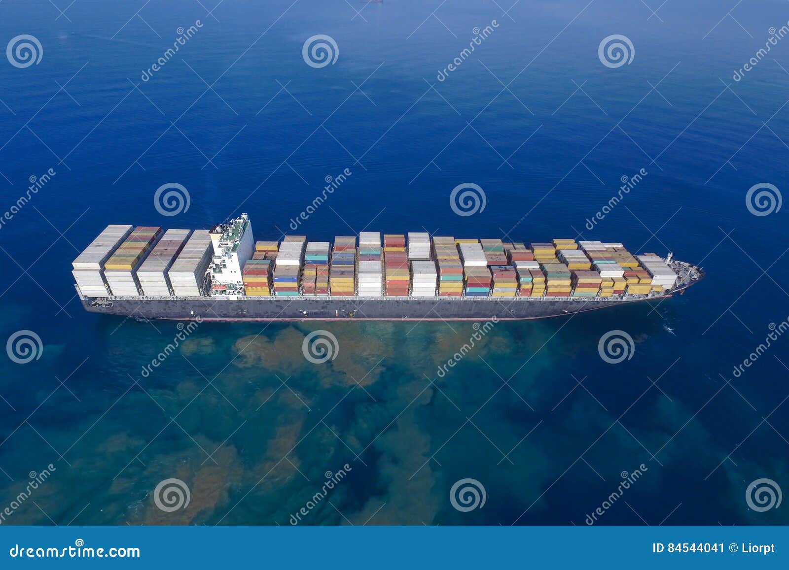 Mega container ship at sea stock image. Image of merchandise - 84544041