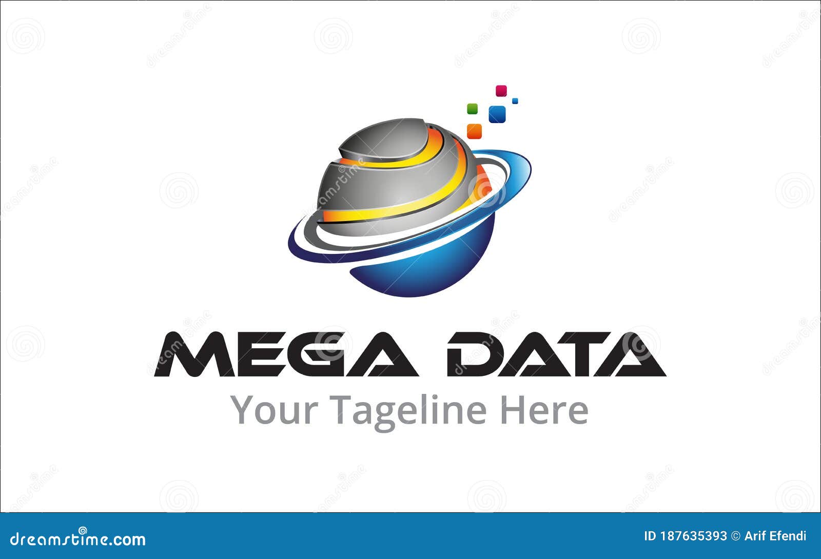 Mega Data Logo Design Template Stock Vector - Illustration of ...