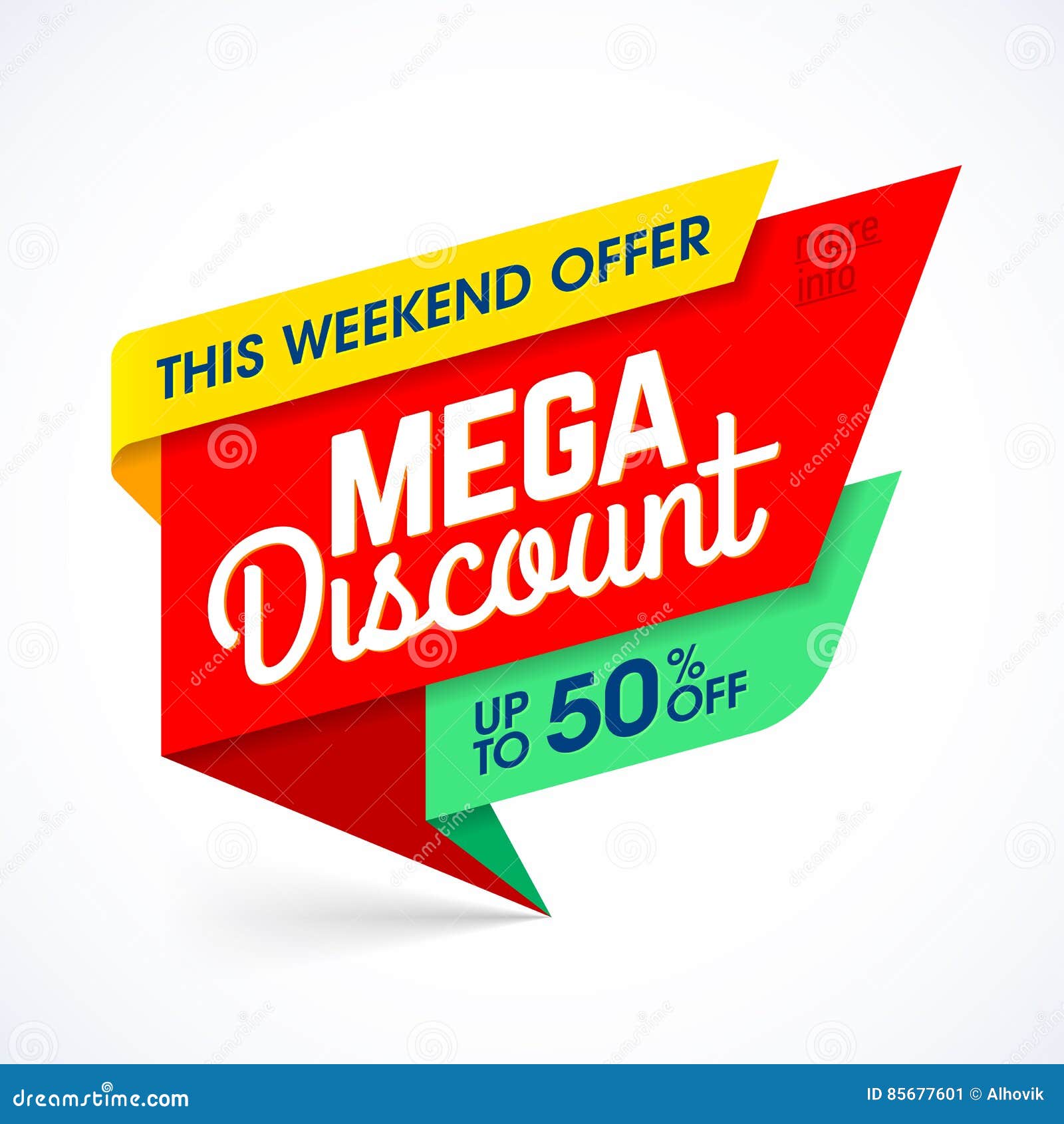 Mega Discount Weekend Special Offer Banner Stock Vector - Illustration ...