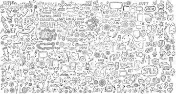 Mega Doodle Design Elements Vector Set Stock Vector - Illustration of ...