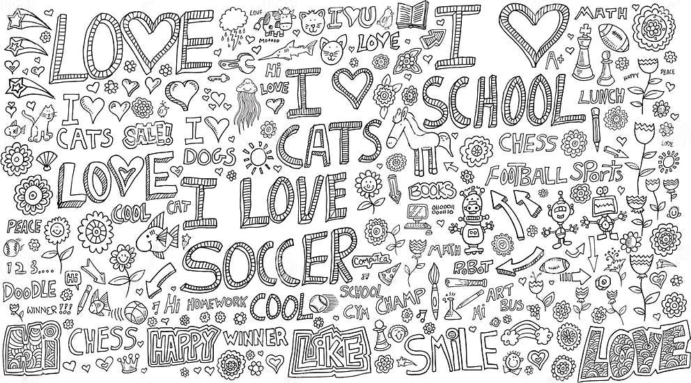 Mega Doodle design set stock vector. Illustration of animal - 44340098