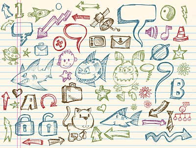 Mega Doodle Sketch Vector Collection Stock Vector - Illustration of ...