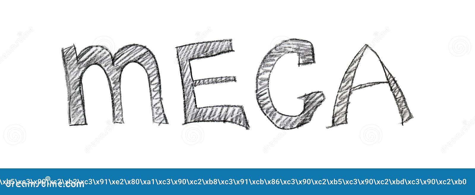 Mega Doodle Text Isolated on White Stock Illustration - Illustration of ...