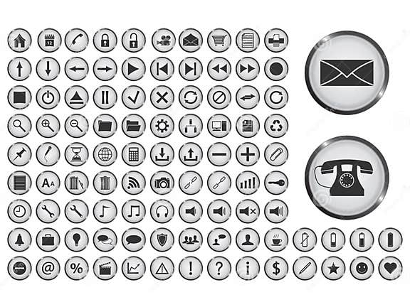 Mega icon set. stock vector. Illustration of info, paperclip - 30541379