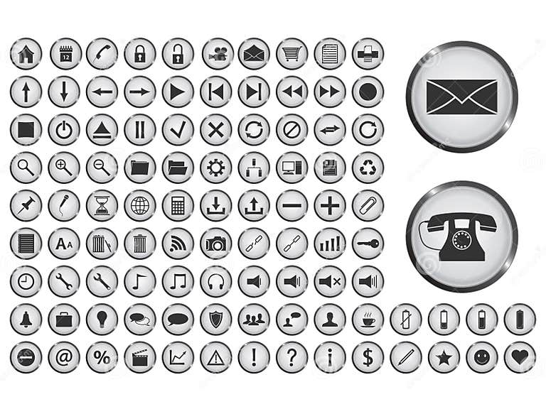 Mega icon set. stock vector. Illustration of info, paperclip - 30541379