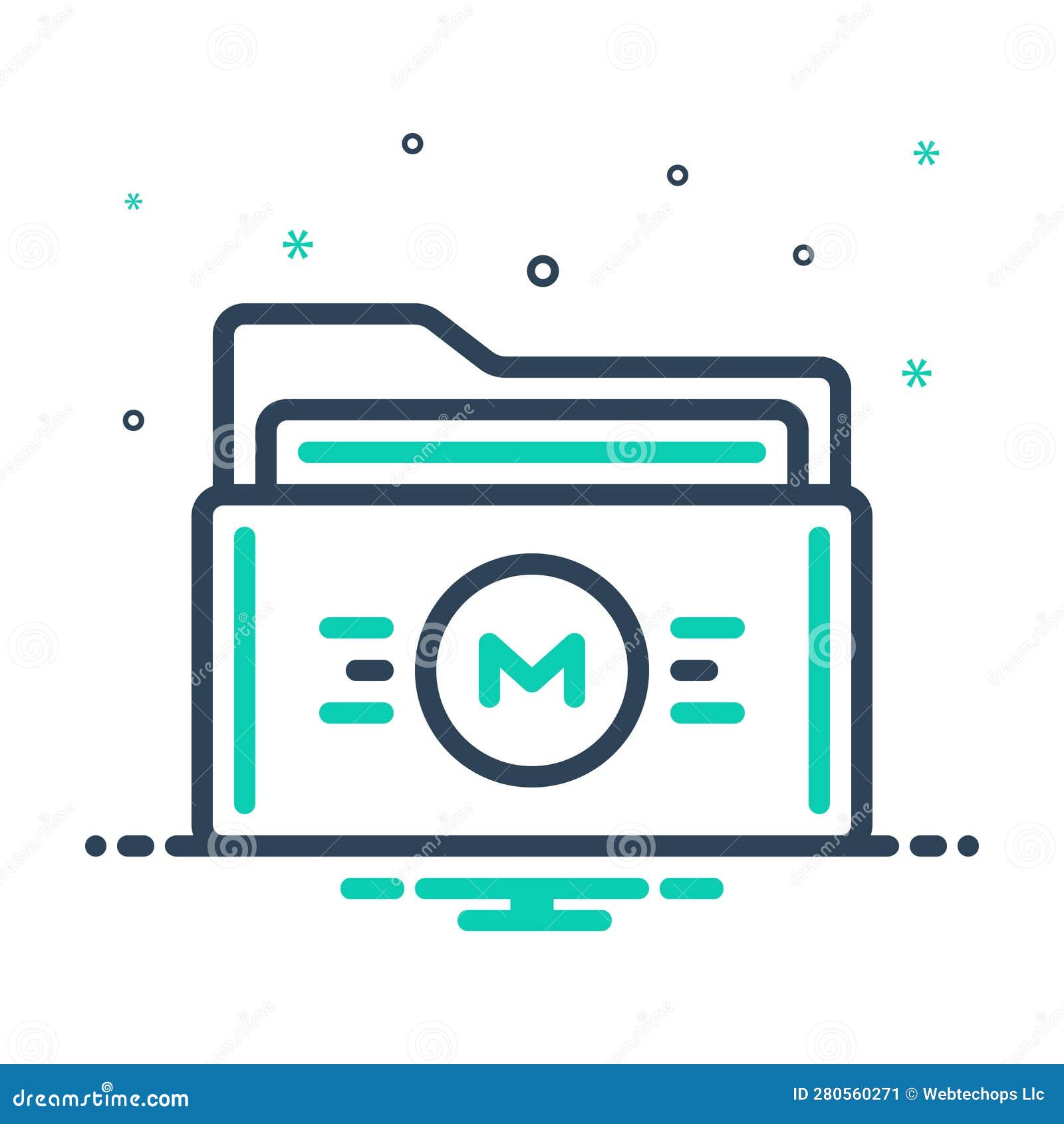 Mix Icon for Mega, Whopping and Folder Stock Vector - Illustration of ...