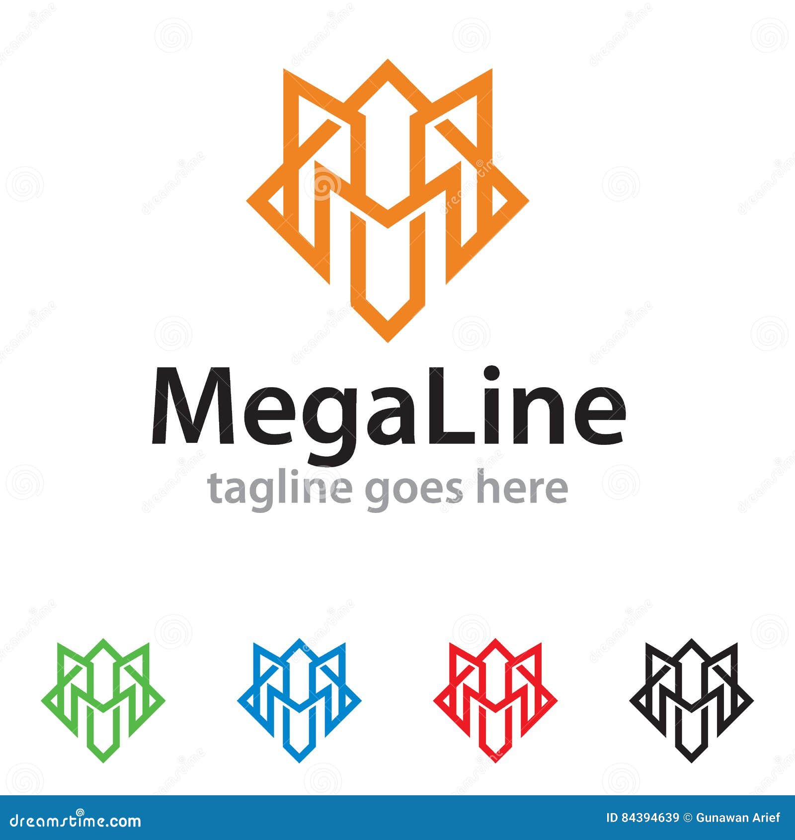 Mega Line Logo Template Design Vector Stock Vector - Illustration of ...