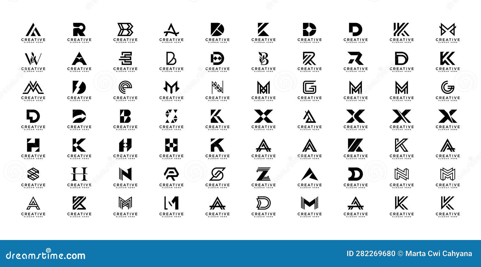 Mega Logo Monogram, Initial, Alphabet, and Letter Logo Collection a - Z Stock Vector ...