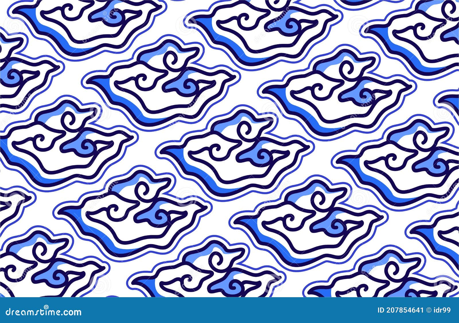 MEGA MENDUNG. CUTE INDONESIAN BATIK WITH A CLOUD DESIGN Vector Illustration | CartoonDealer.com ...
