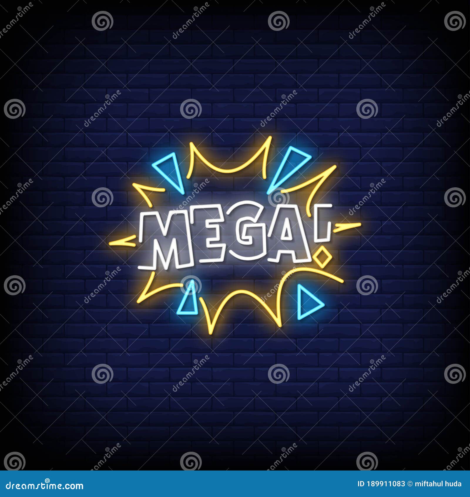 Mega Neon Signs Style Text Vector Stock Vector - Illustration of deal ...