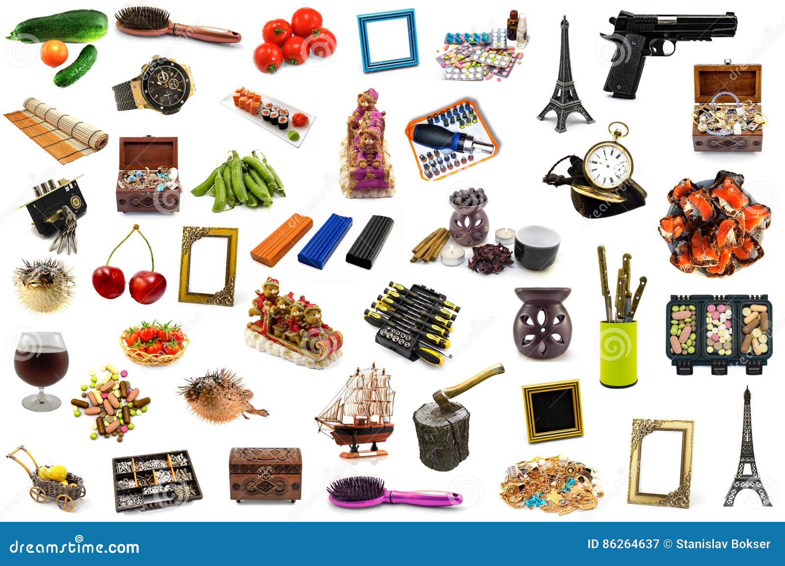 Mega Pack of Detailed Objects Isolated Stock Image - Image of ...