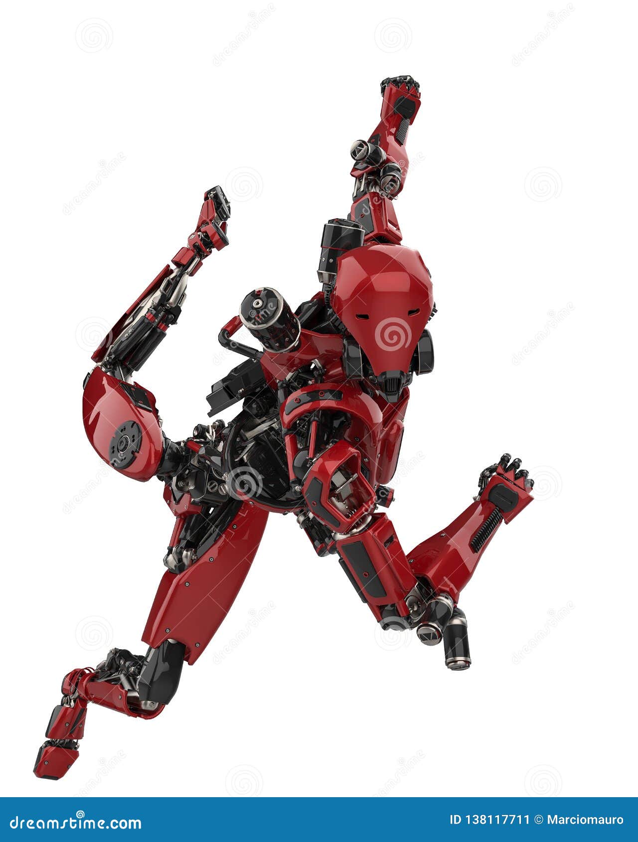 Mega Robot Super Drone in a White Background Stock Illustration ...