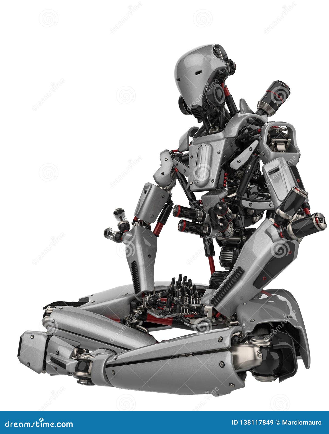 Mega Robot Super Drone in a White Background Stock Illustration ...