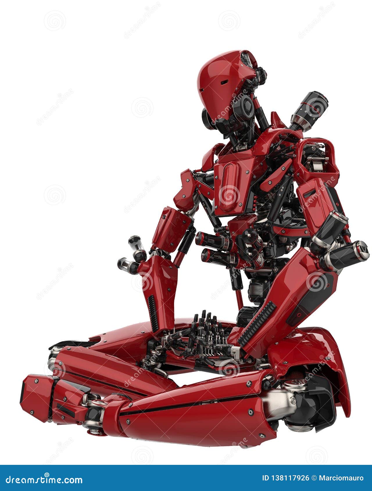 Mega Robot Super Drone In A White Background Stock Illustration ...