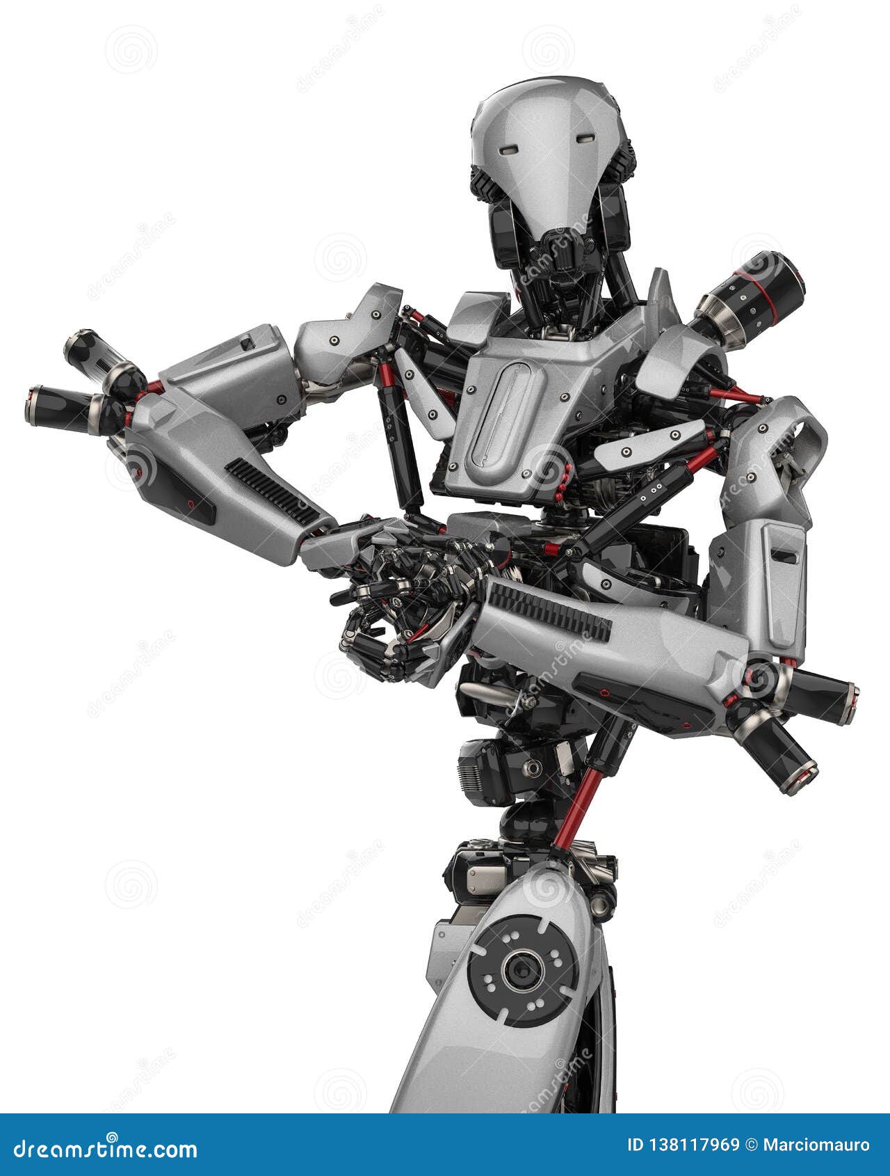 Robot Super Hero Standing On Planet Earth In Outer Space Vector ...