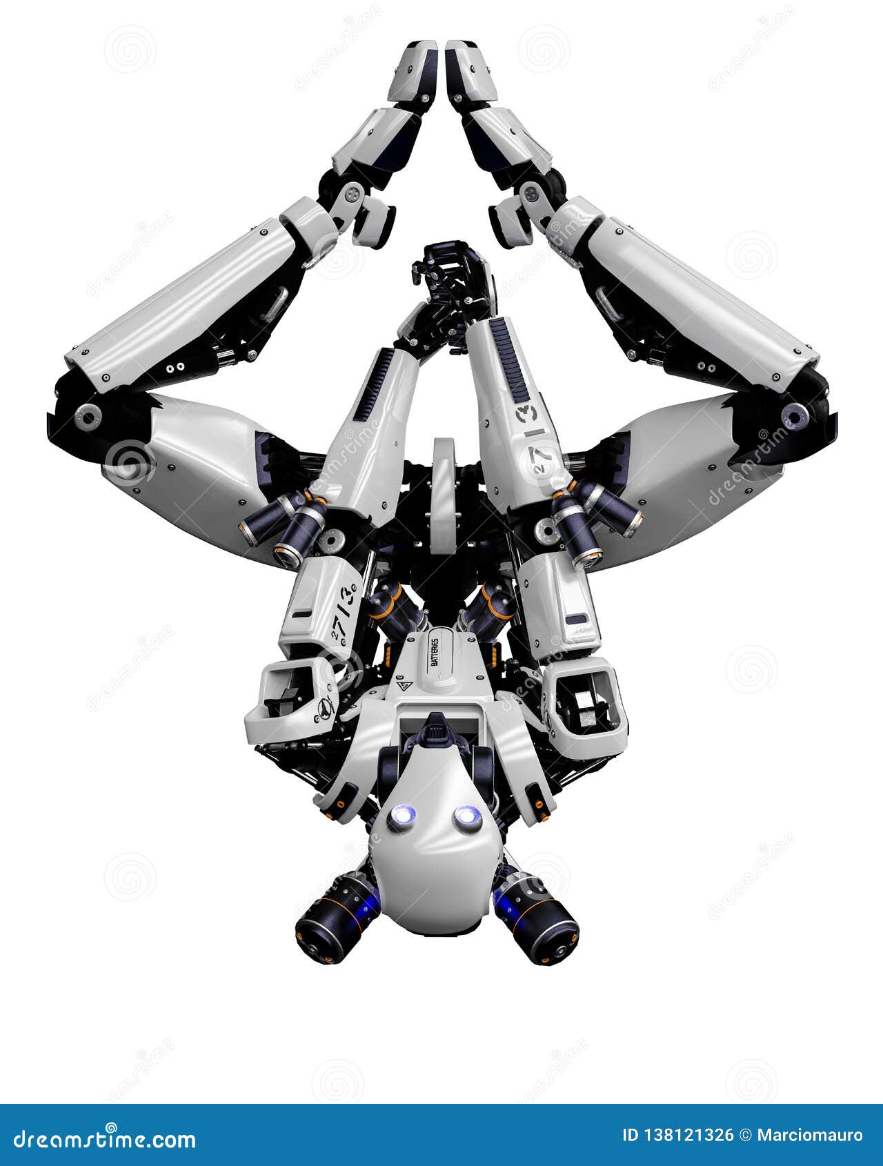 Mega Robot Super Drone In A White Background Stock Illustration ...