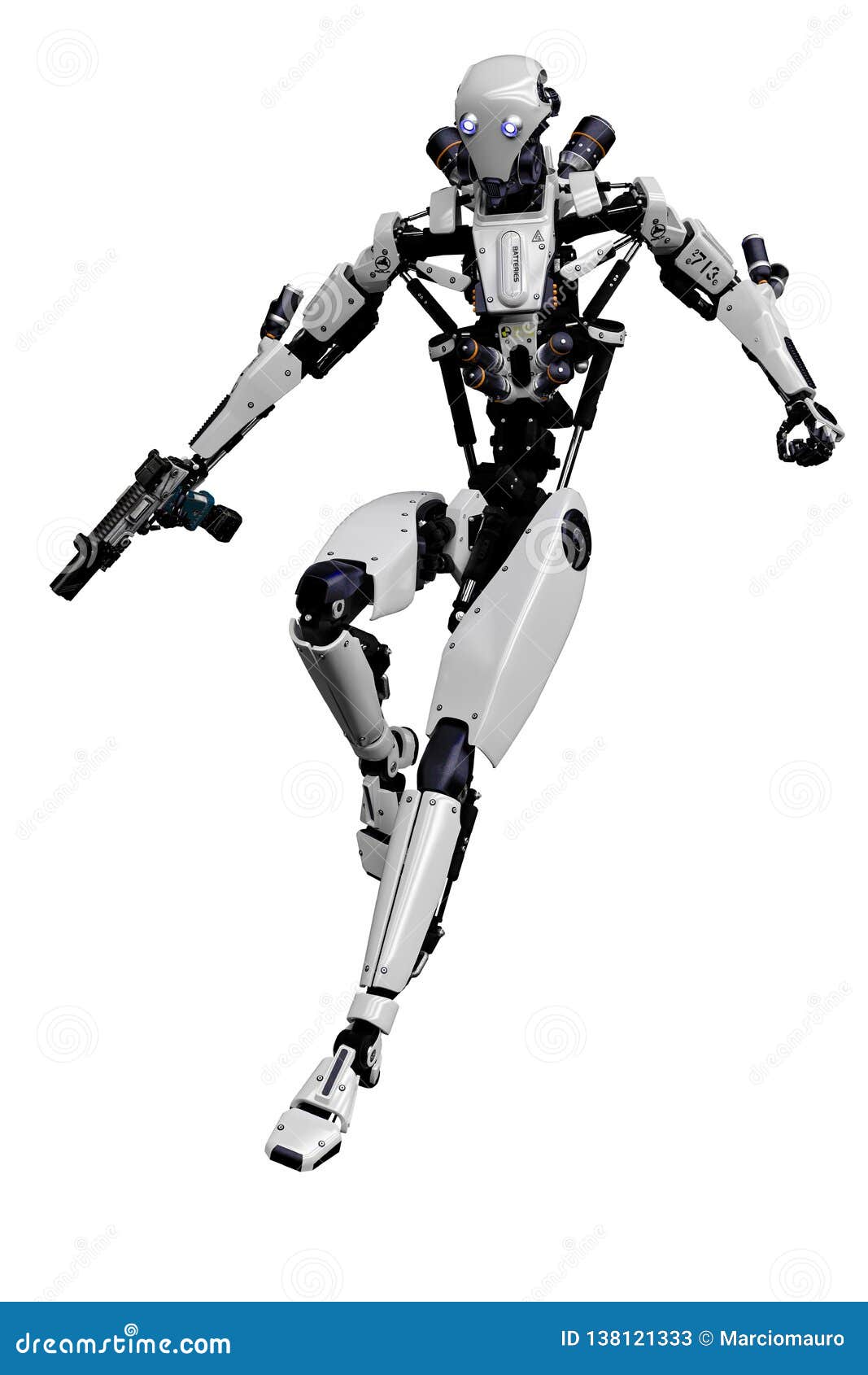 Mega Robot Super Drone in a White Background Stock Illustration ...