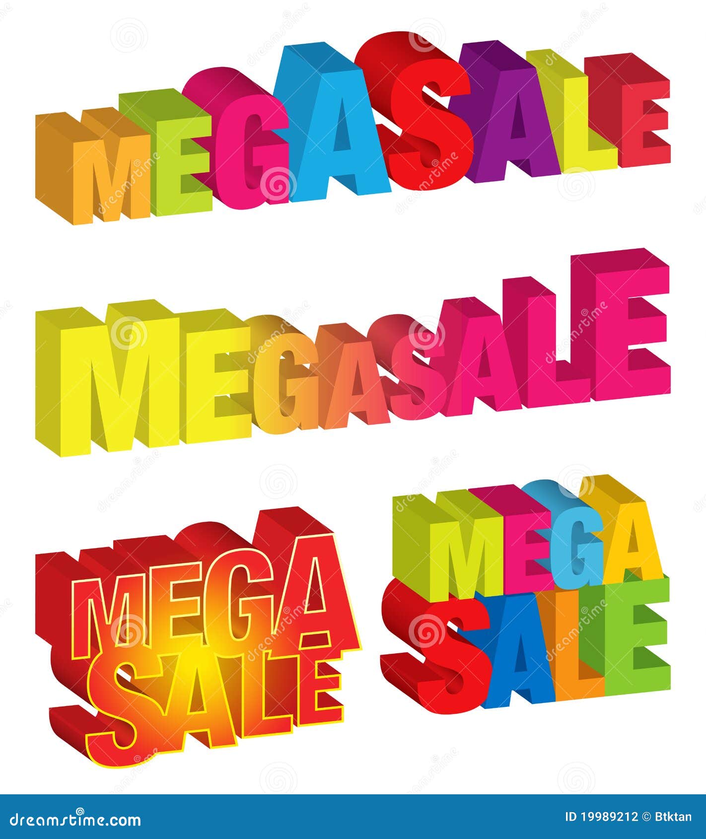 Mega Sale stock vector. Illustration of store, colorful - 19989212