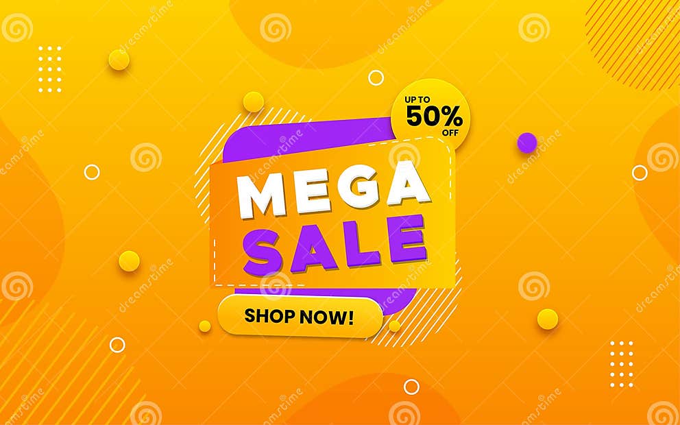 Mega Sale Banner Design with Editable Text Effect Stock Illustration ...
