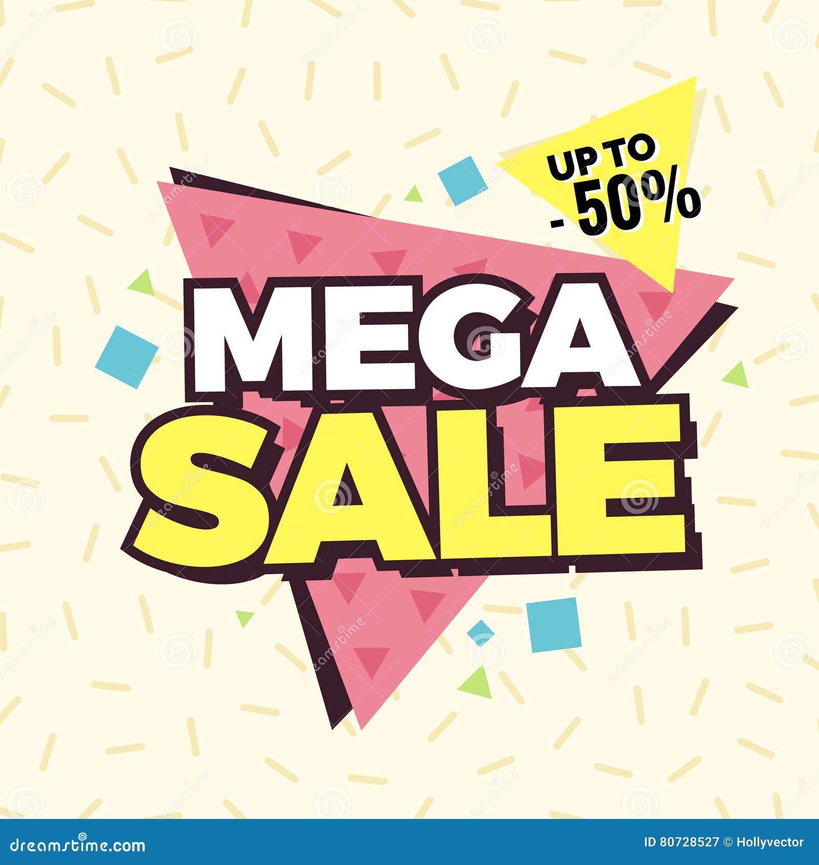 Mega Sale Banner, Retro Edition. Stock Vector - Illustration of poster ...