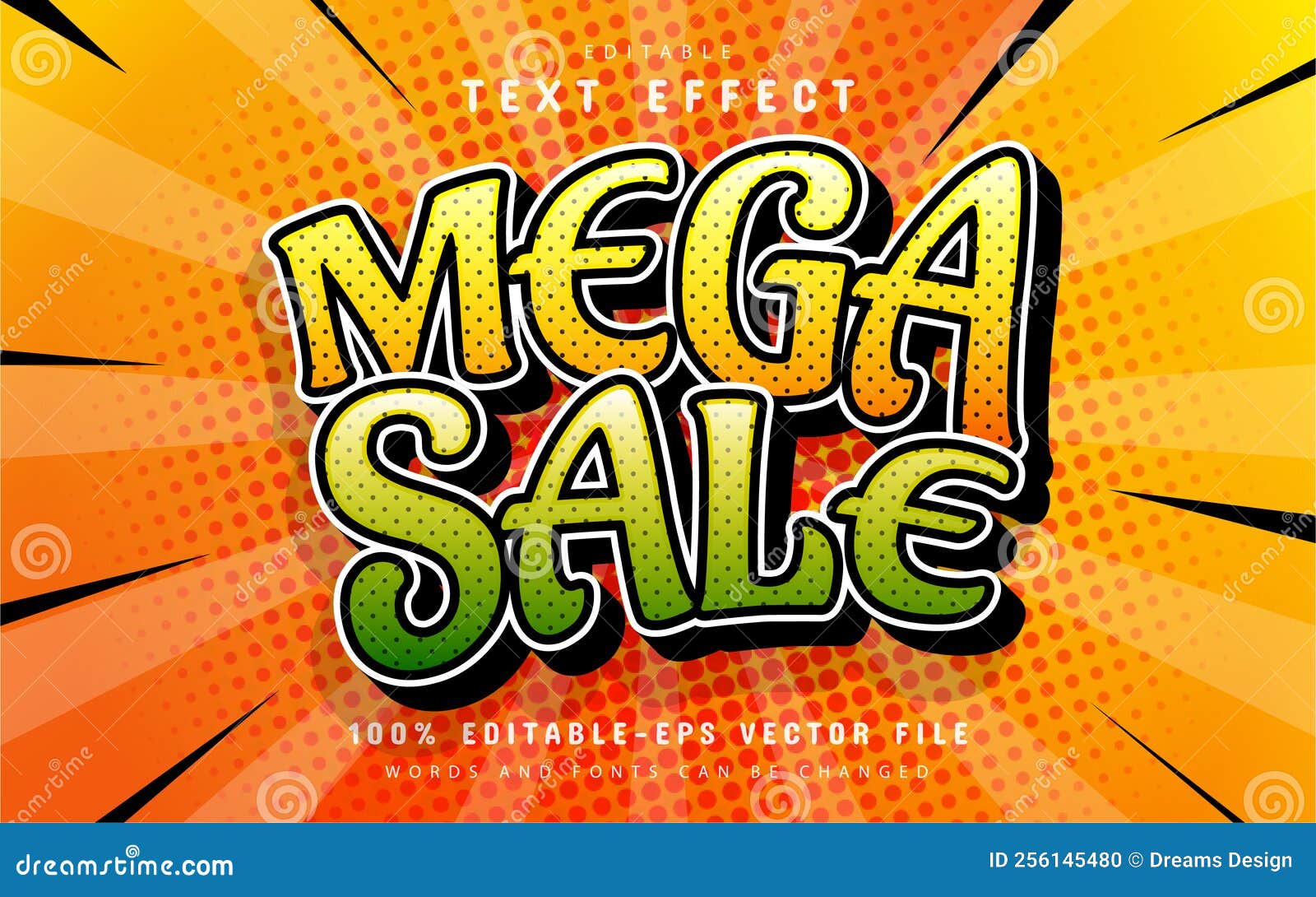 Mega Sale Comic Style Text Effect Stock Vector - Illustration of ...