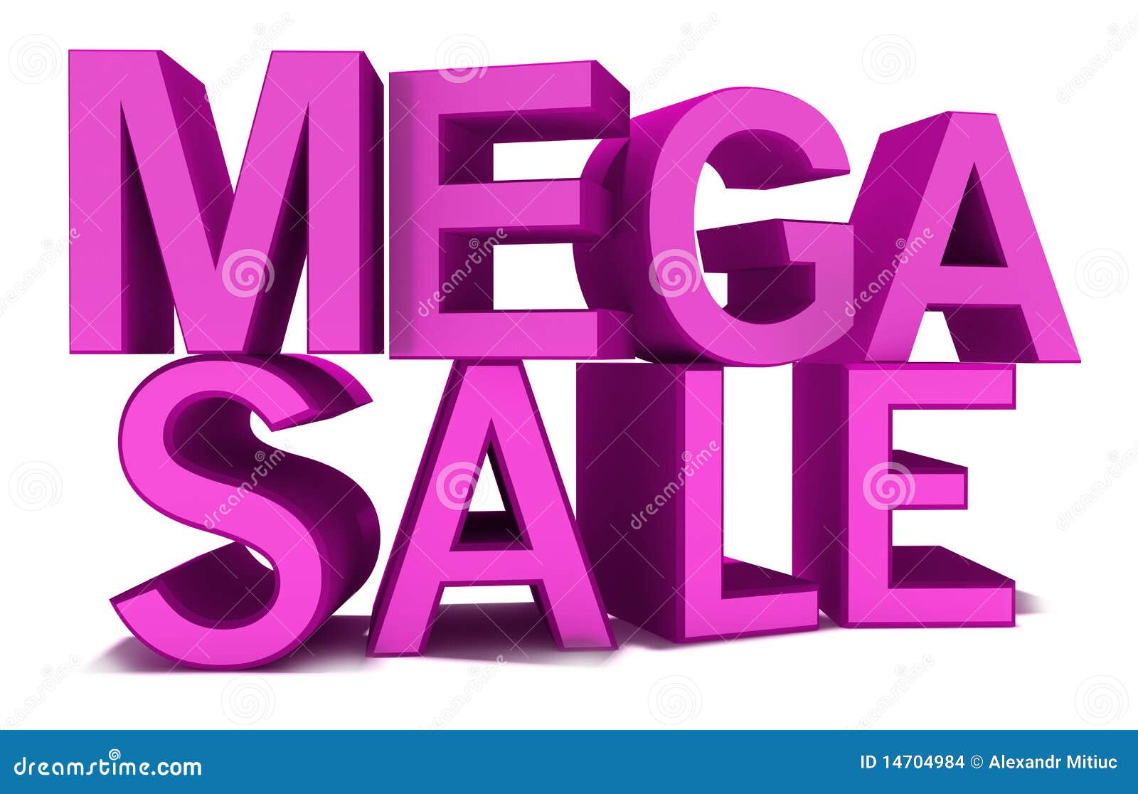 Mega Sale Isolated on White Pink Words Stock Illustration ...