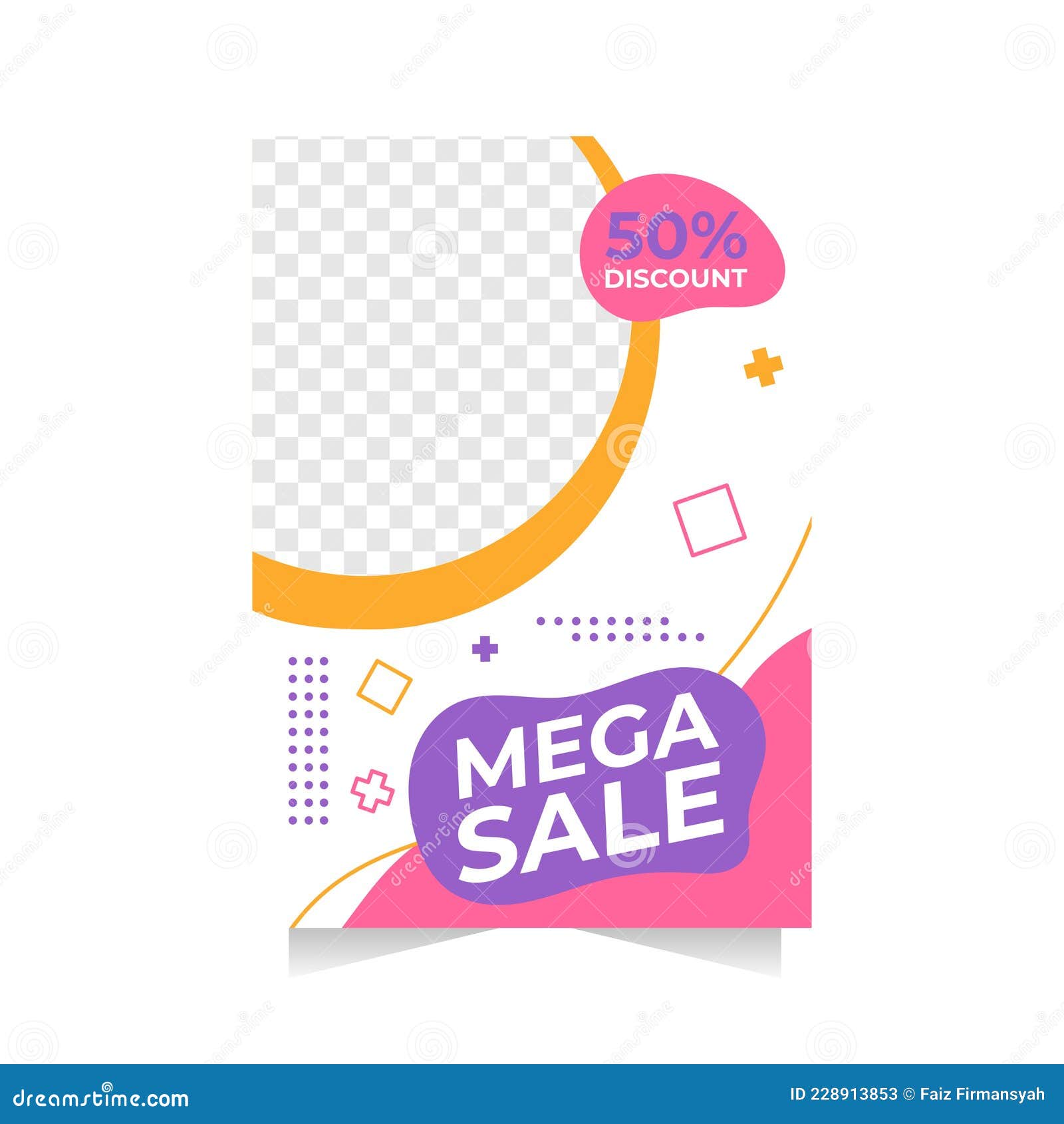 Mega Sale Poster Banner Vector Template Stock Vector - Illustration of ...
