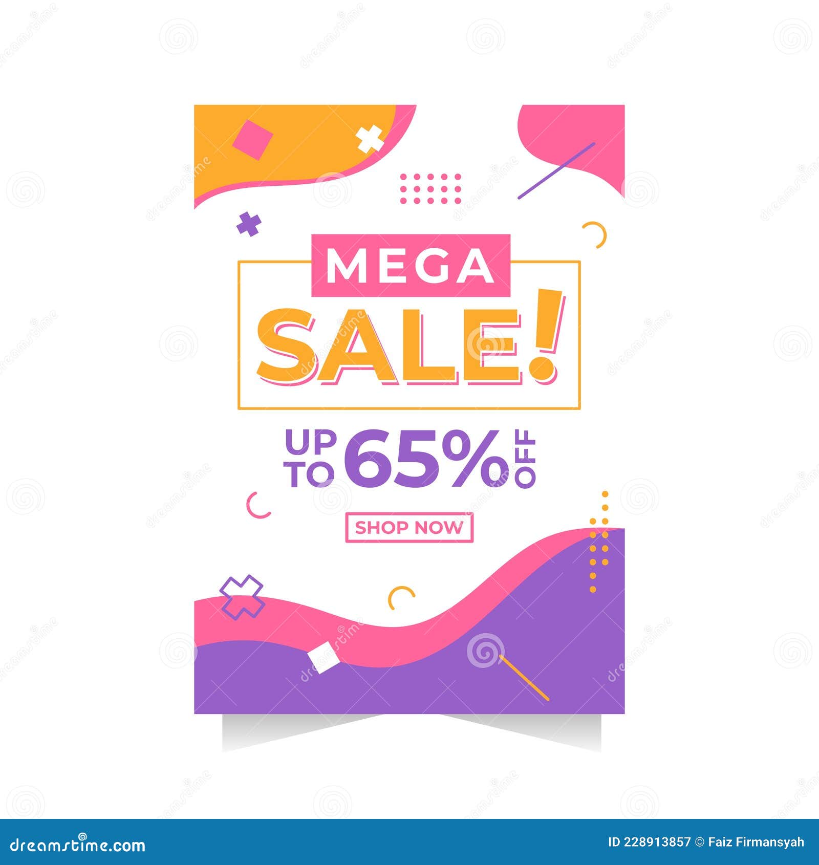 Mega Sale Poster Banner Vector Template Stock Vector - Illustration of ...