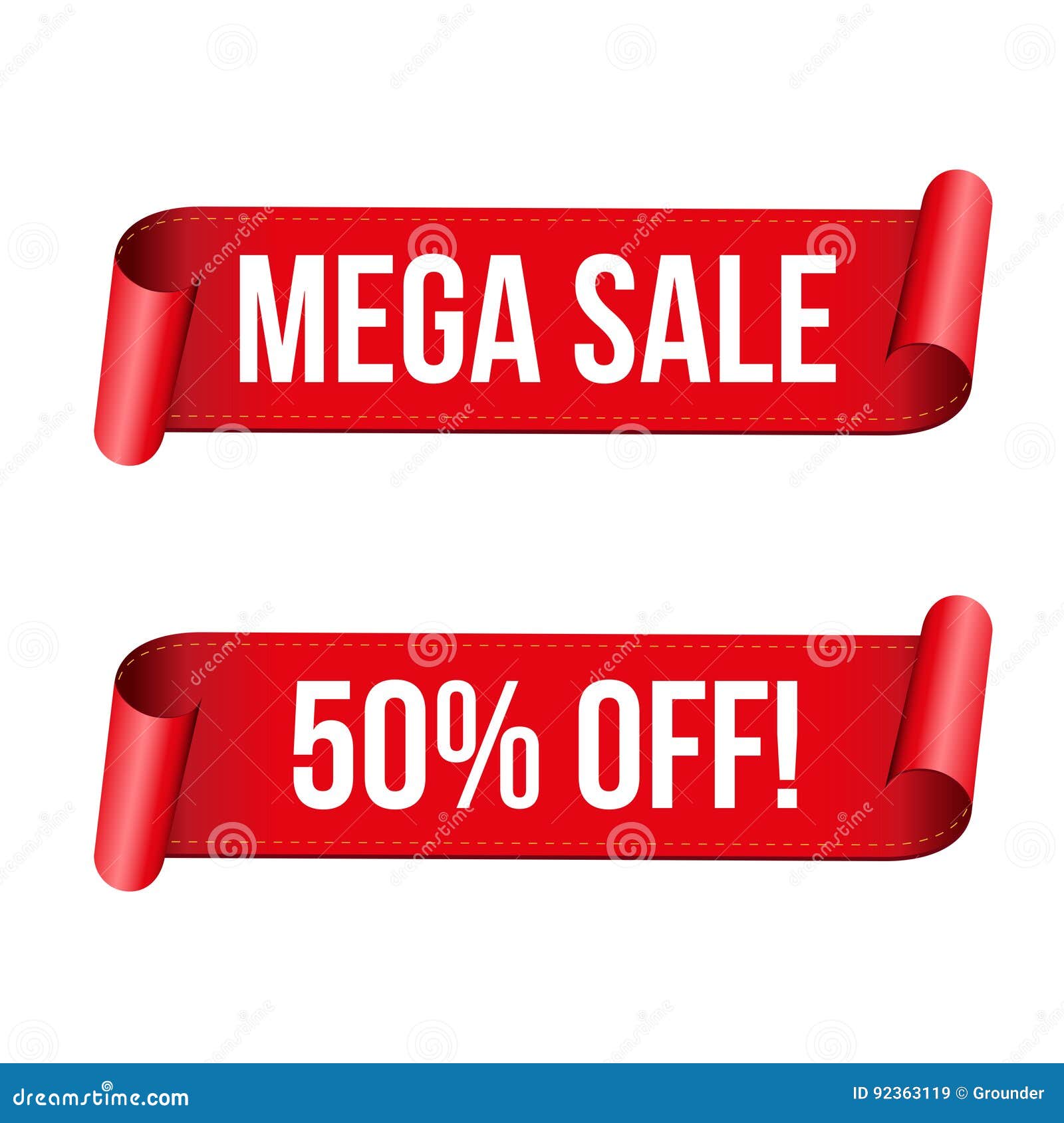 Mega Sale ribbon sign stock vector. Illustration of decoration - 92363119