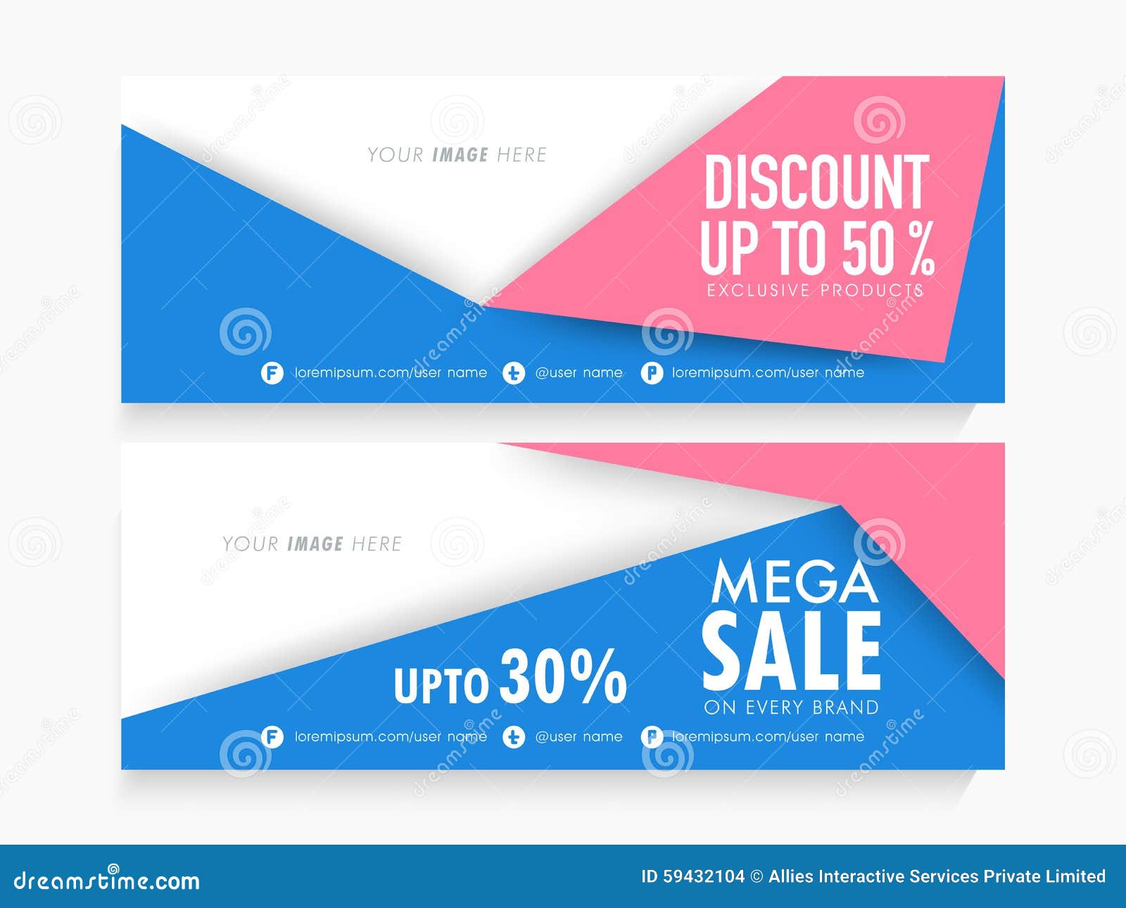 Mega Sale Web Header or Banner Set. Stock Illustration - Illustration ...