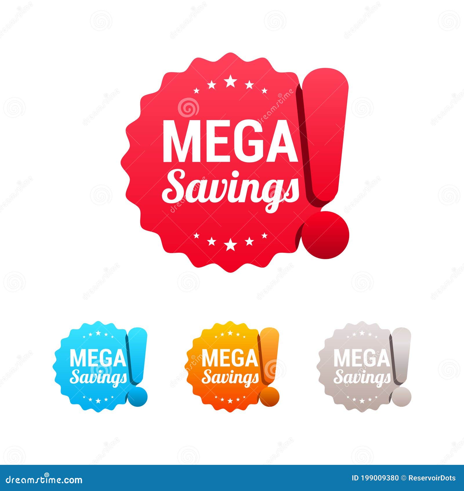 Mega Savings Labels stock vector. Illustration of sign - 199009380