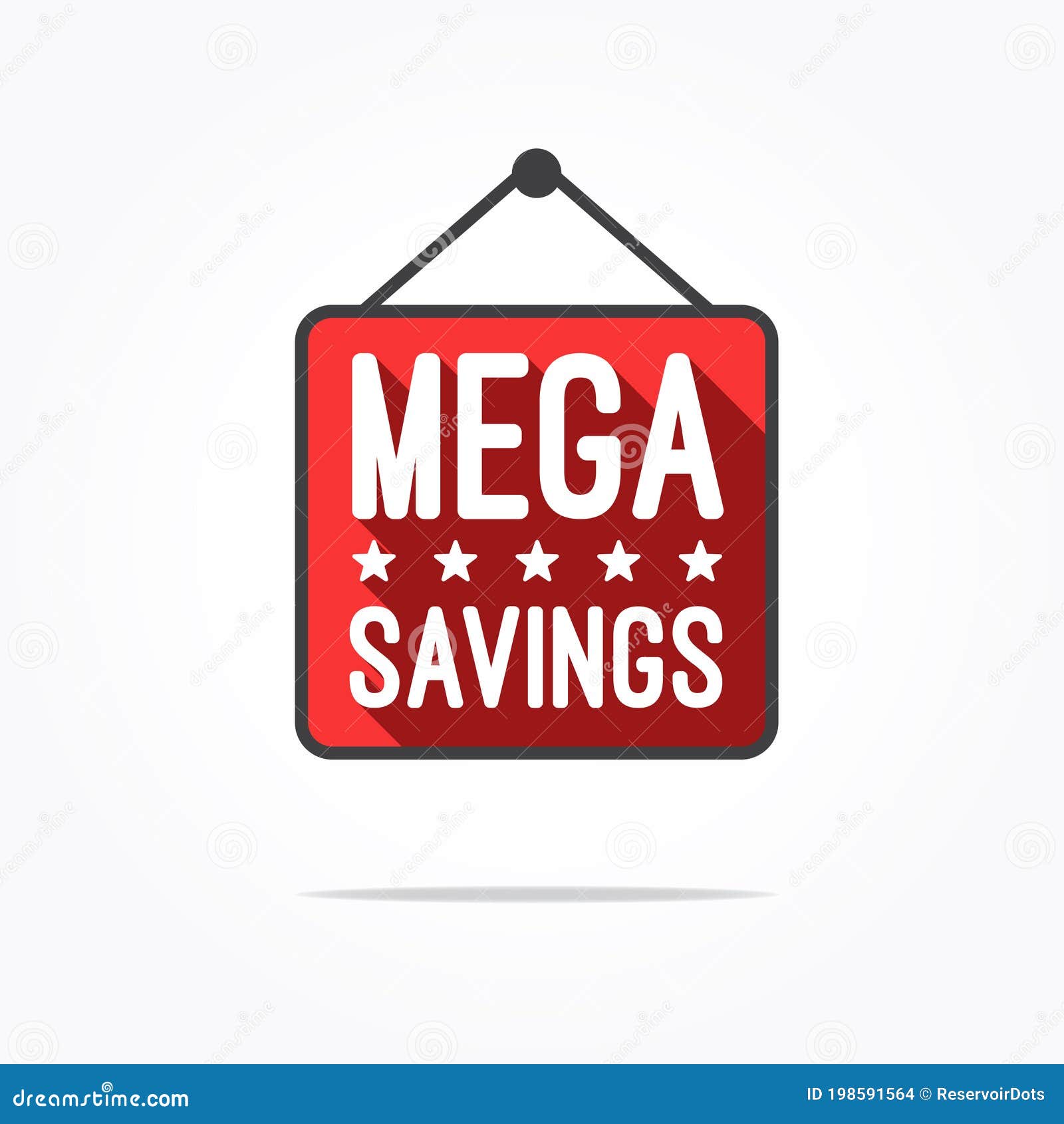 Mega Savings Long Shadow Label Stock Vector - Illustration of label ...