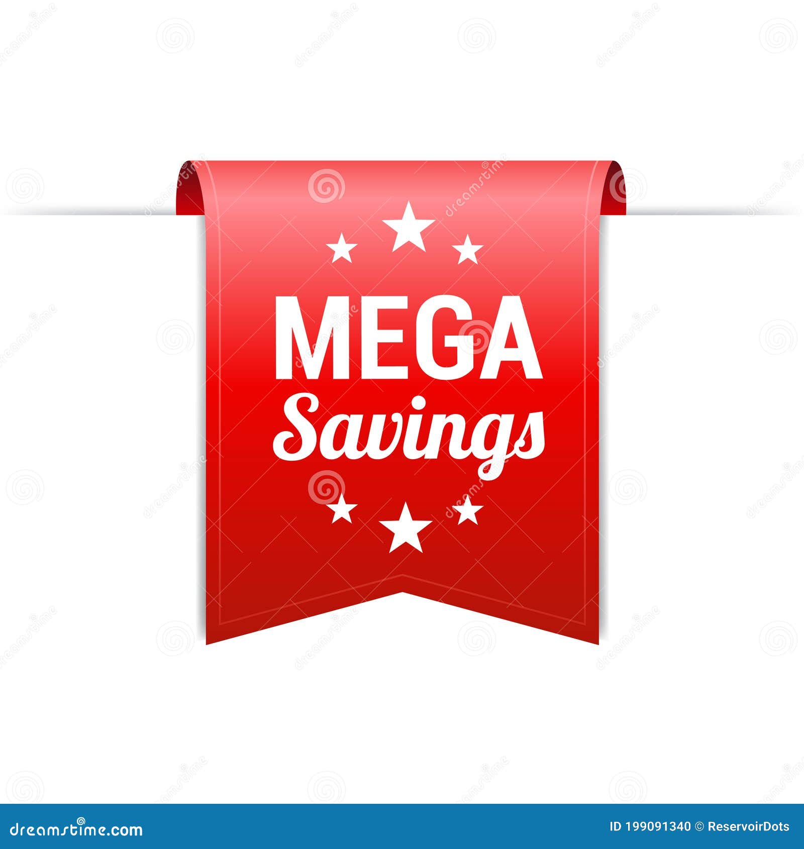 Mega Savings Red Label stock vector. Illustration of special - 199091340