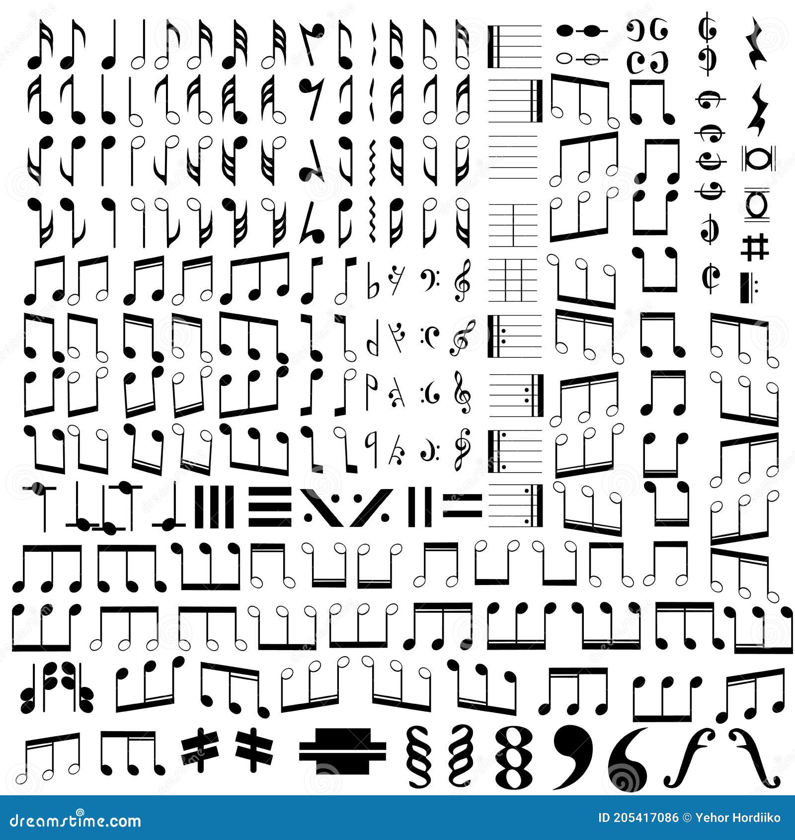 Mega Set Of Absolutely All Musical Symbols Stock Photography ...