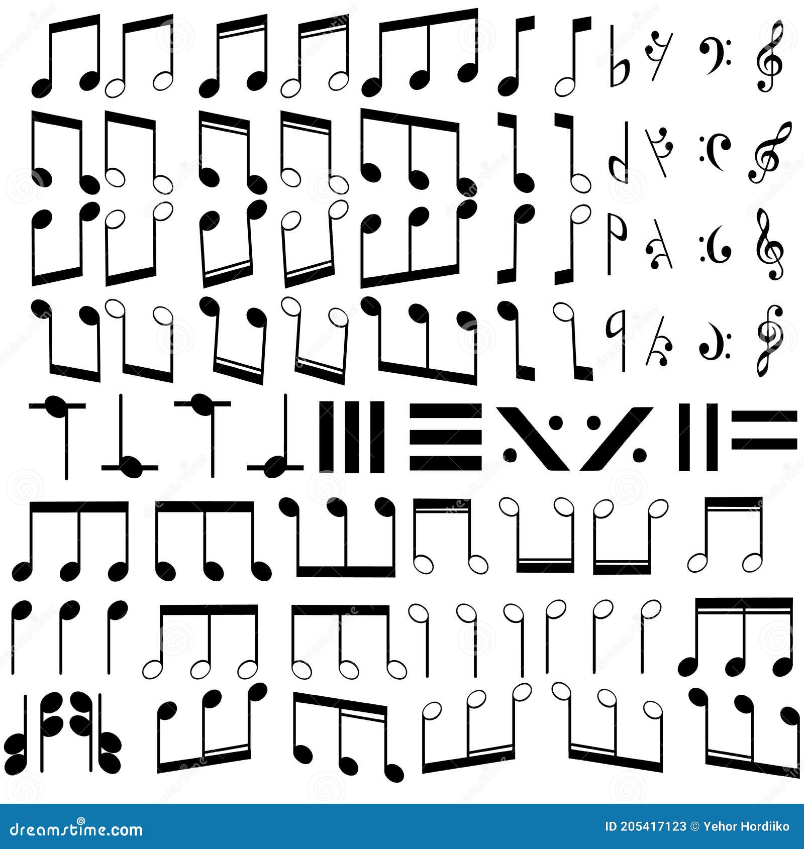 Mega Set Of Absolutely All Musical Symbols Stock Photography ...