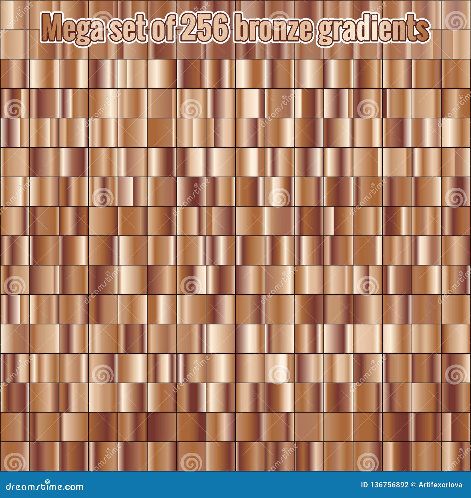 Mega Set Consisting of Collection 256 Bronze Foil Gradients. Metallic ...