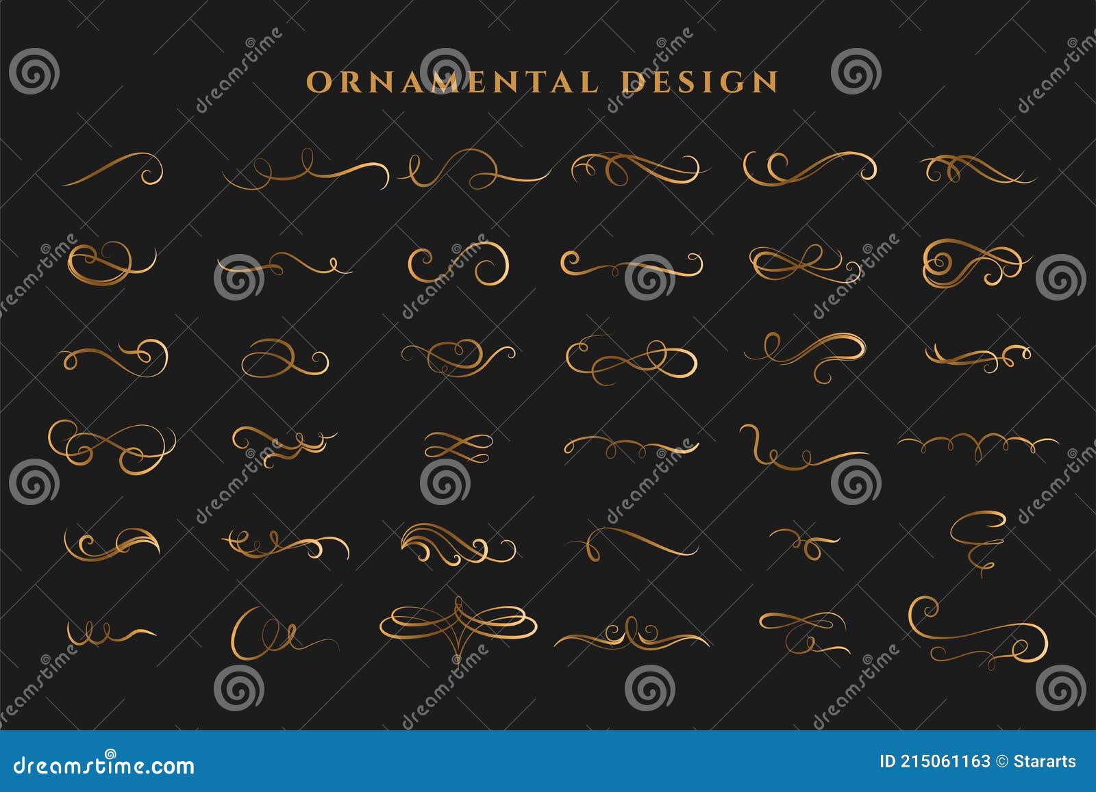 Mega Set of Curl Swirls Borders Stock Vector - Illustration of curl ...