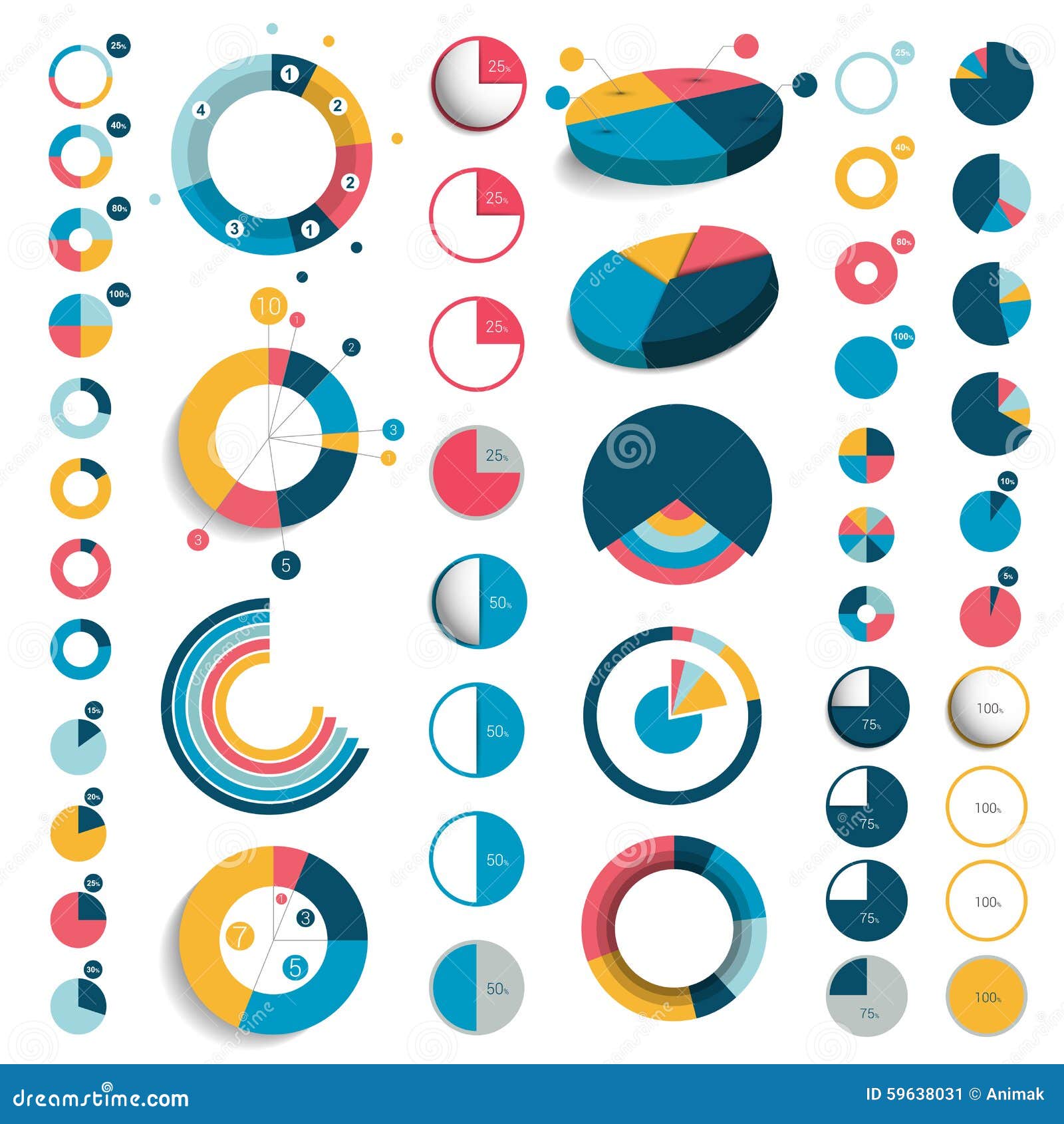 Set Of Round Charts. Vector Illustration | CartoonDealer.com #45202882