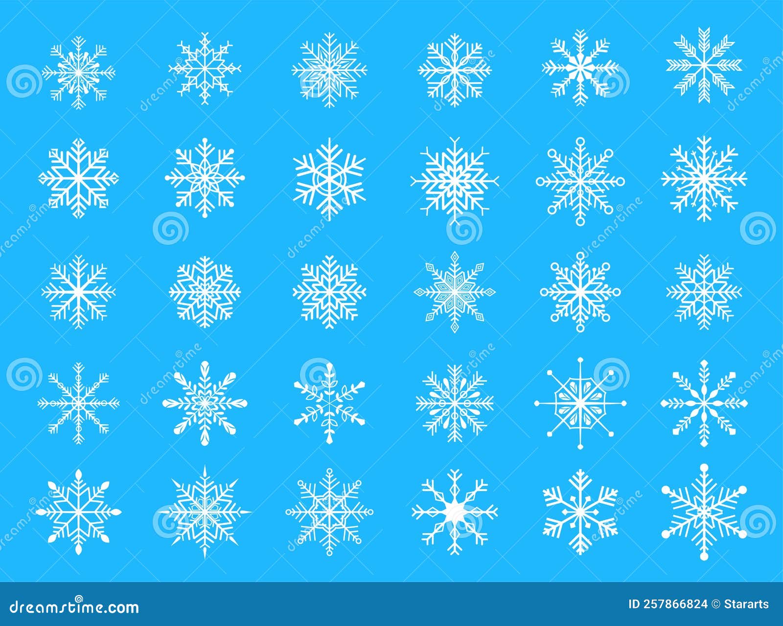 Mega Set of Decorative Snowflake Element of Christmas Design Stock ...