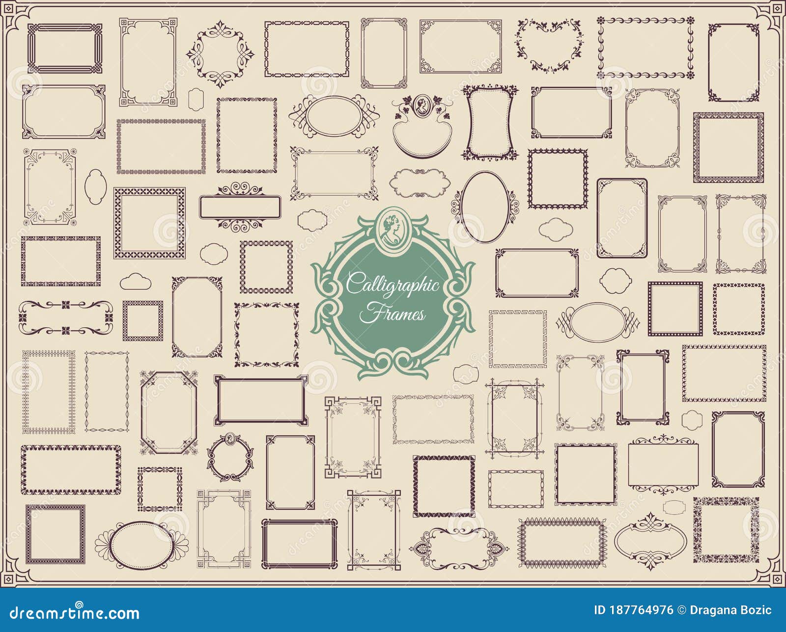 Mega Set of Different Decorative Calligraphic Frames Stock Vector ...