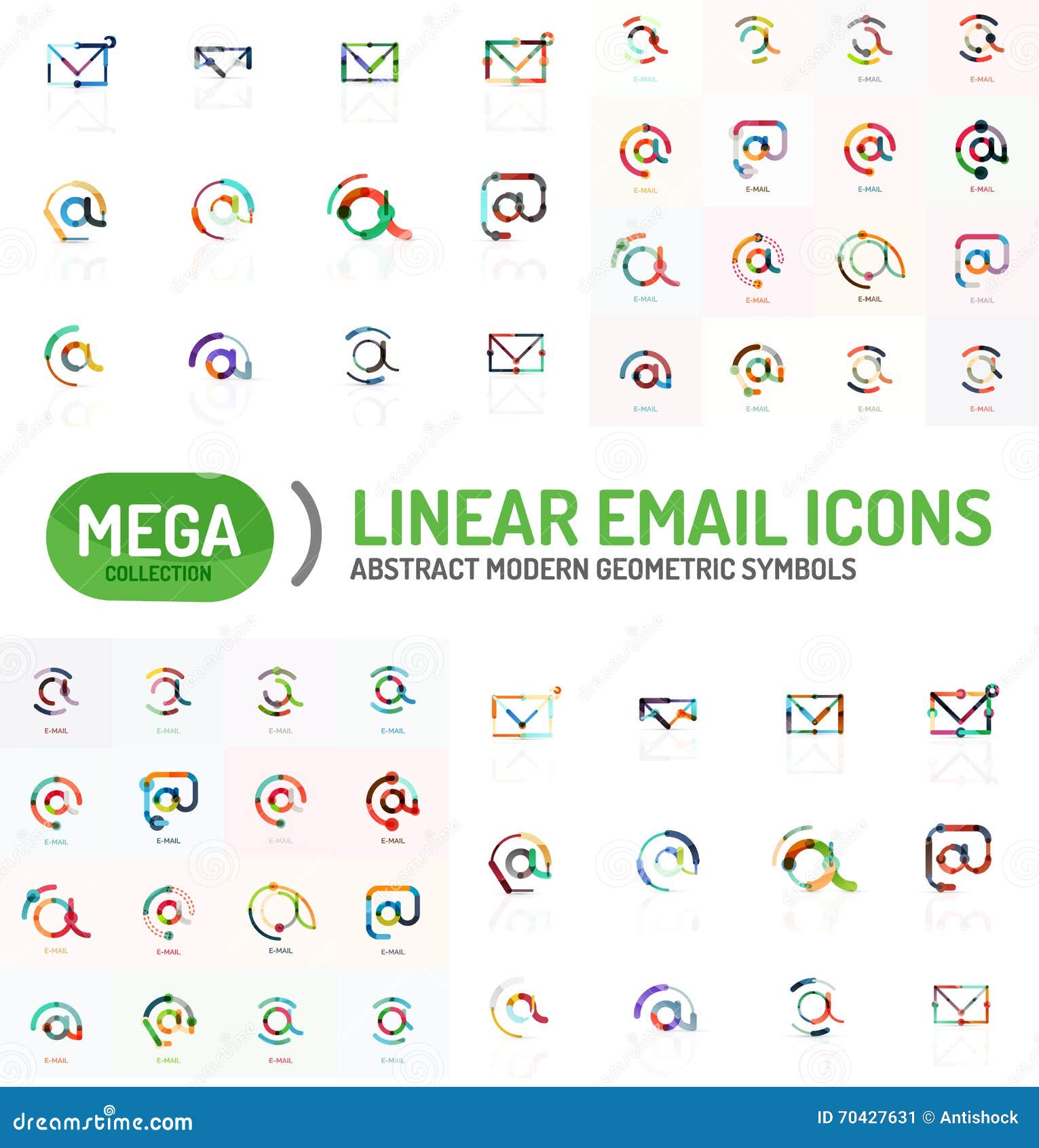 Mega set of email logos stock vector. Illustration of logotype - 70427631
