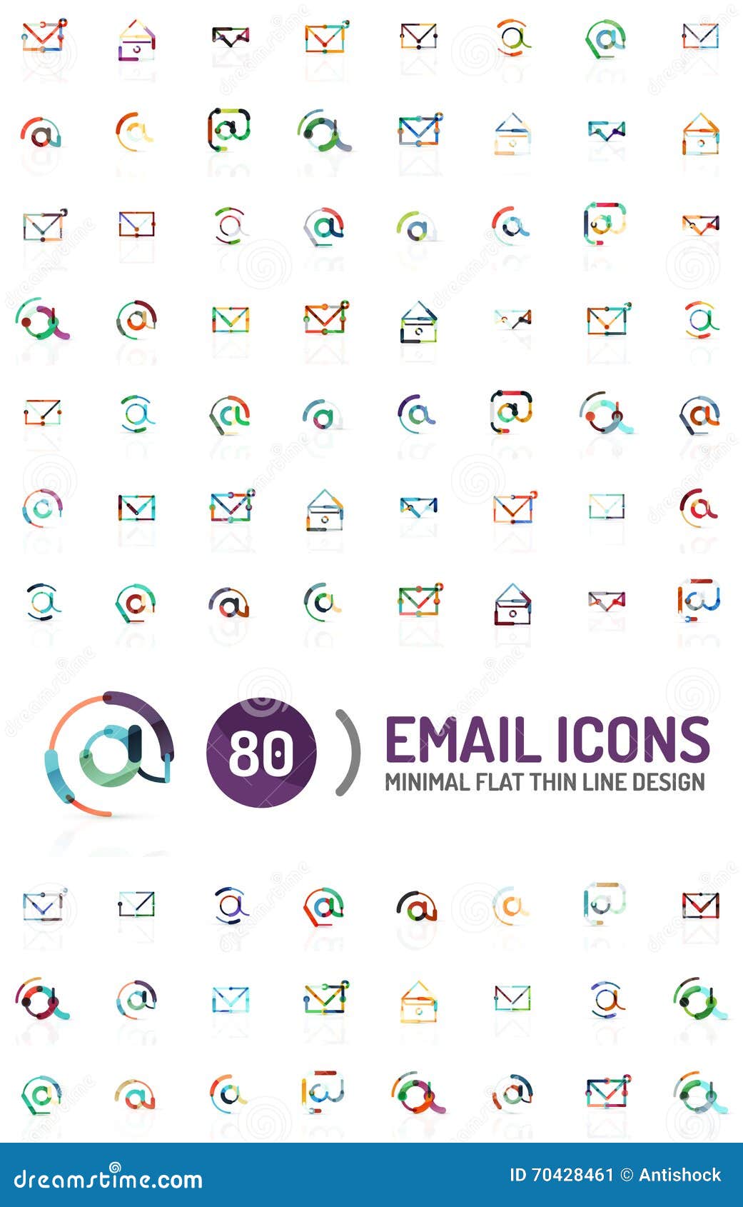 Mega set of email logos stock vector. Illustration of mailing - 70428461