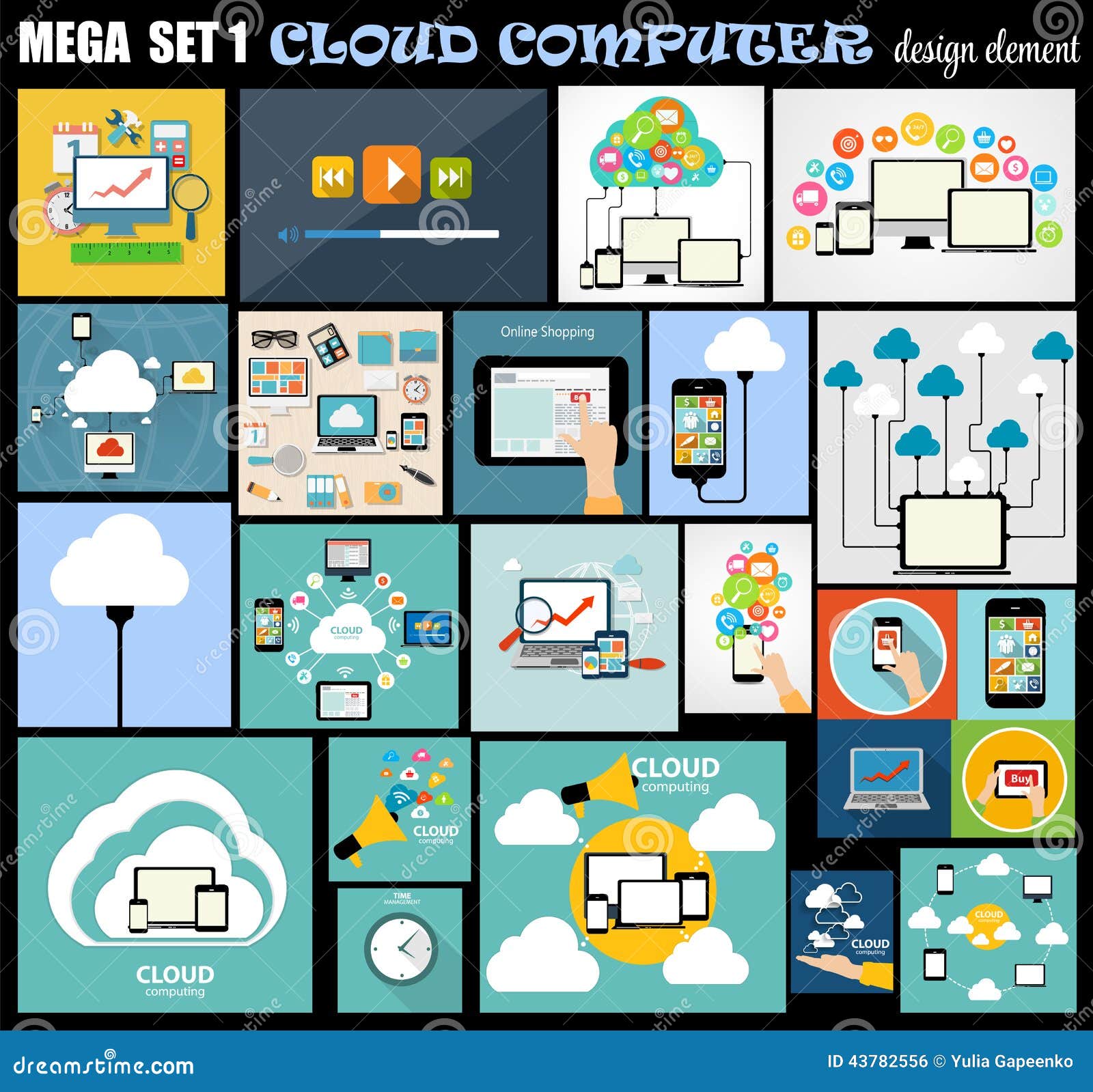 Mega Set Flat Computer Design Vector Illustration Stock Vector ...
