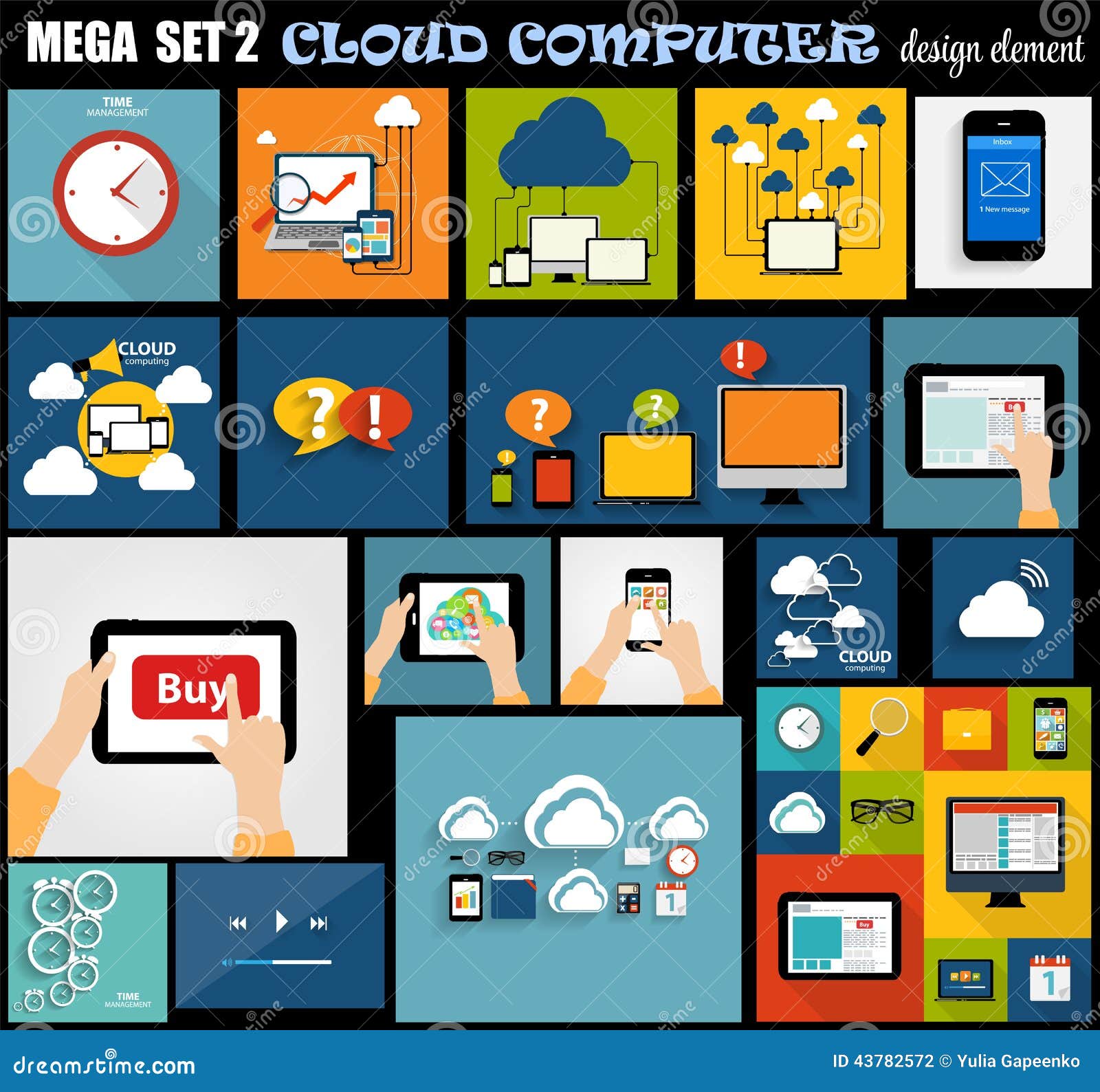 Mega Set Flat Computer Design Vector Illustration Stock Vector ...