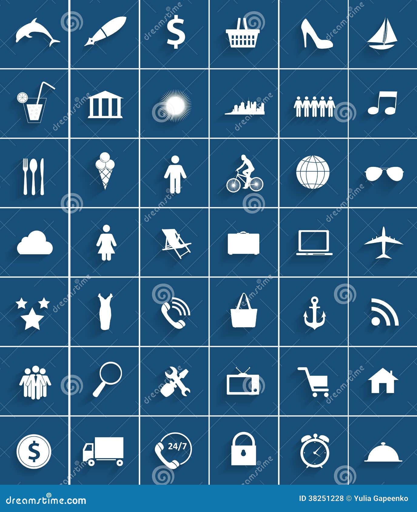 Mega Set of Flat Icons Vector Illustration. Stock Vector - Illustration ...