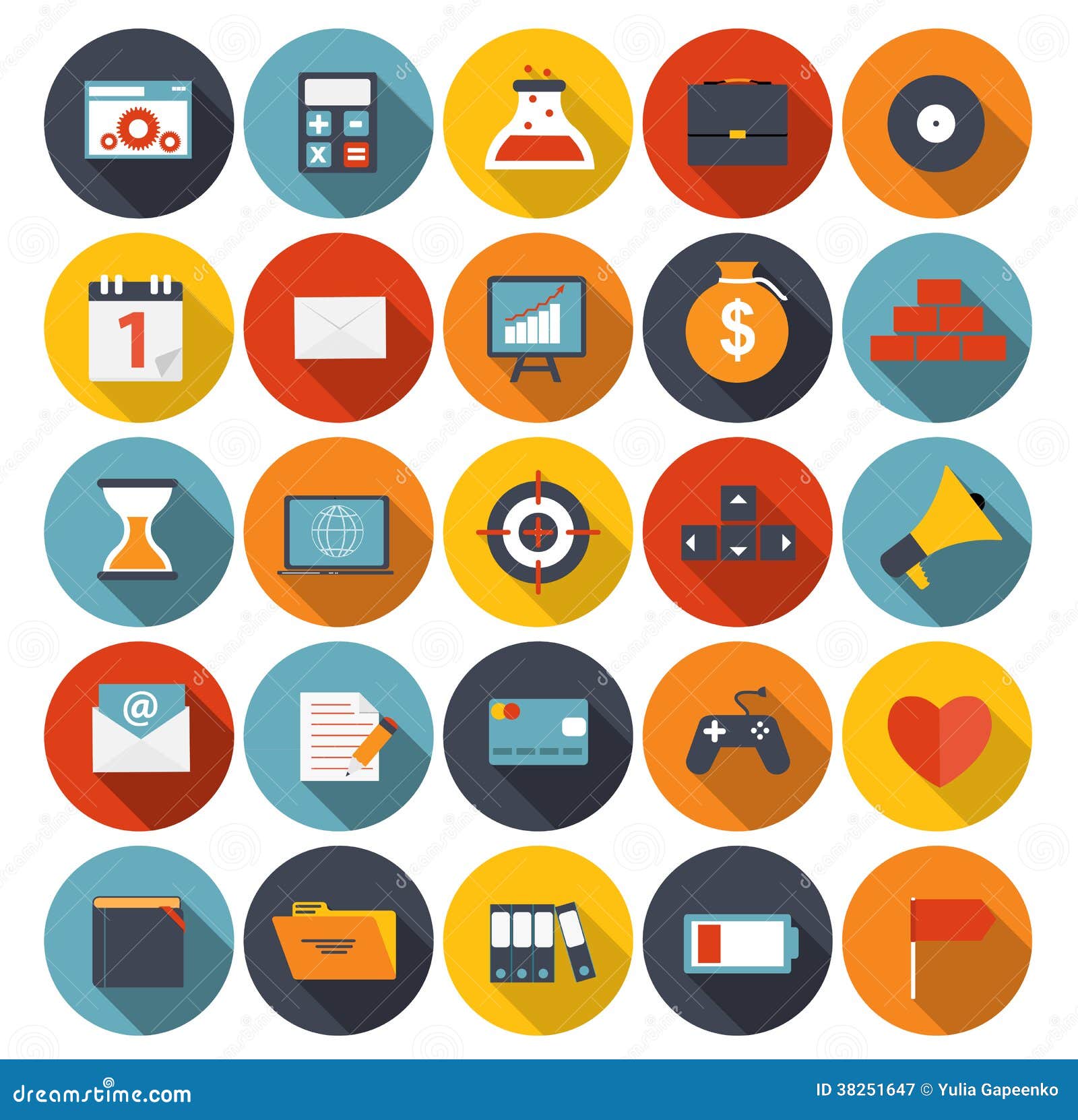 Mega Set of Flat Icons Vector Illustration. Stock Vector - Illustration ...