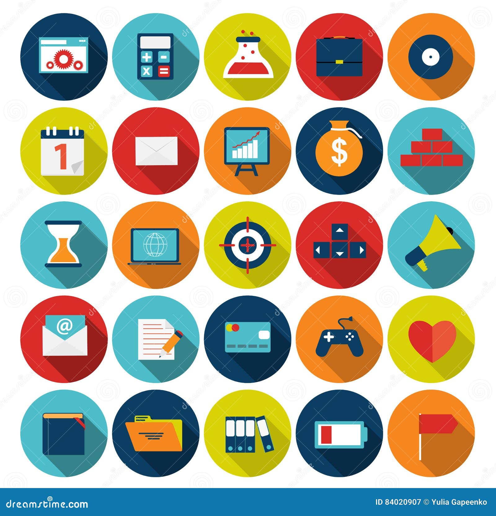 Mega Set of Flat Icons Vector Illustration. Stock Vector - Illustration ...