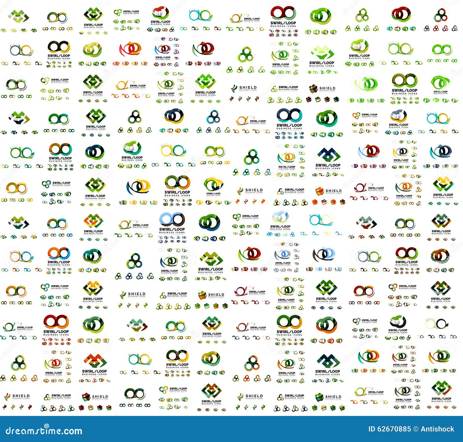 Mega Set of Infinity and Loop Business Logos Stock Vector ...